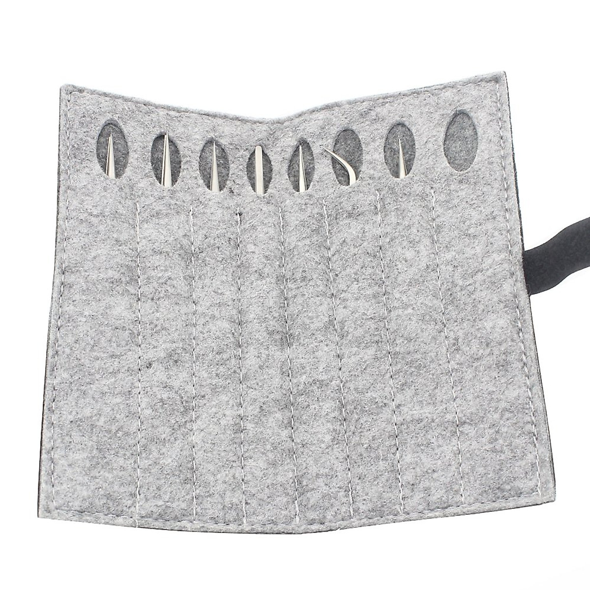 Professional Tweezers Set - FEITA Precision Tweezers with Travel Case - Stainless Steel Tweezers for Plucking, Watchmakers, Jewelry, Electronic, Craft (Silver 7Pcs)