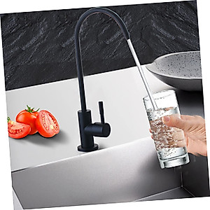 UKCOCO 1pc Clean Water Faucet Swivel Faucet Outdoor faucets Black Sink Faucet Mini Drinking Water tap Drinking Fountain Faucet Brass Faucet Kitchen Household Faucet Single Cooling Faucet