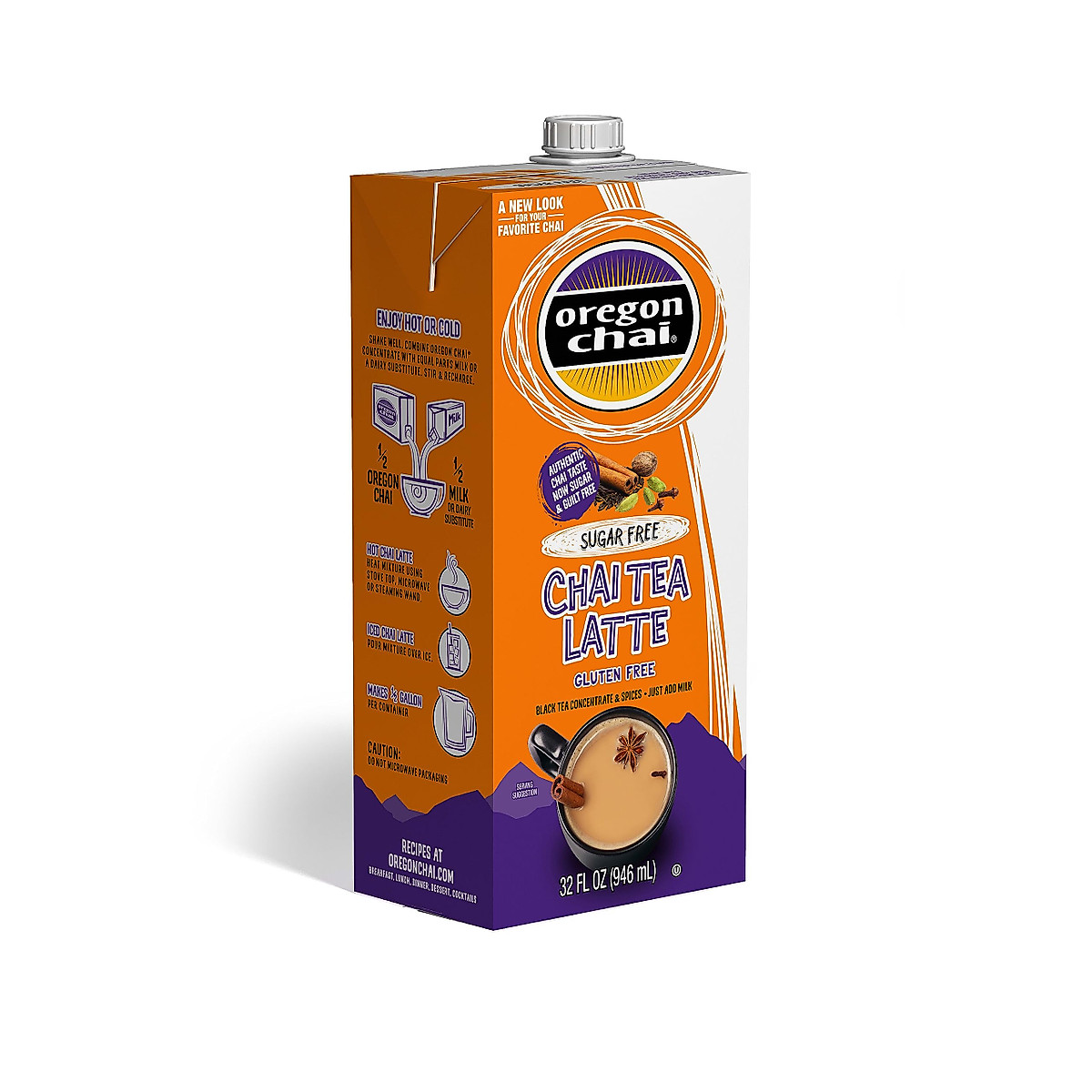 Oregon Chai Sugar Free Chai Concentrate, 32 Fluid Ounce (Pack of 1)