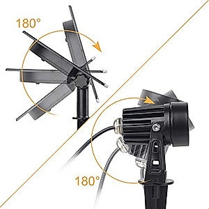 T-SUN RGB Solar Spotlights Outdoor, 5W Solar Lights with 4 Pack Headlights, IP65 Waterproof Color Changing Spot Lights Outdoor Security Wall Lights for Garden, Yard, Driveway, Pool Area(RGB)