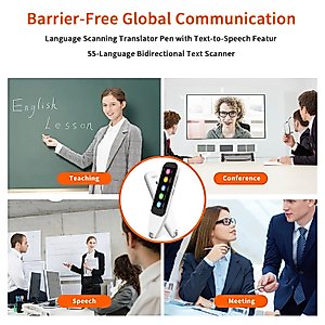 DOSMONO Document Scanners，OCR Text Reading Pen with 112 Languages Translator Device，Portable Real-time Translation Pen Scanner，Learning&Travel&Business Communicati，Text to Speech Device for Dyslexia