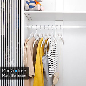 ManGotree 50 Pack Velvet Shirt Hangers for Women, 16.5'' Suit Hangers with 360° Swivel Hook, Non-Slip Coat Clothes Hangers for Tank Top, Shirts, Dress, Blouses, Strappy Dresses (White)