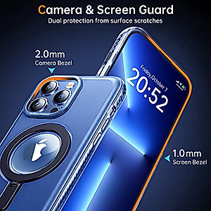 JUESHITUO for iPhone 13 Pro Max Phone Case with Magnetic Stand, [Mil-Grade Shockproof Protection] [Compatible with MagSafe] [Elf-Eye Design] Shockproof Phone Case for iPhone 13 Pro Max, Blue