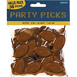 Football Plastic Picks - 3", 36 Pcs