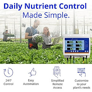 Bluelab CONTPRO Pro Controller for Fully Automated 24/7 Digital Monitor, Dosing, and Data Logging of Hydroponics Reservoir (Base Only, No Pump), includes pH, EC, and temperature probe