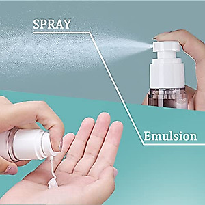 19 Pcs TSA Approved Travel Toiletries Containers Set - Refillable Vacuum Pump Bottle, Squeeze Pouches, Clear Glass Jar for Toner Shampoo Conditioner Lotion Body Wash (Include Cosmetic Bag Label)