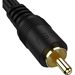 RCA 1 Male to 2 Female Audio Speaker Y Adapter Splitter Cable with OFC Conductor Dual Shielding Gold Plated Metal Shell Flexible PVC Jacket - 2 Pack / 0.6FT
