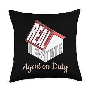 UAB KIDKIS Real Estate Agent on Duty for Realtors Houses Gift Throw Pillow, 18x18, Multicolor