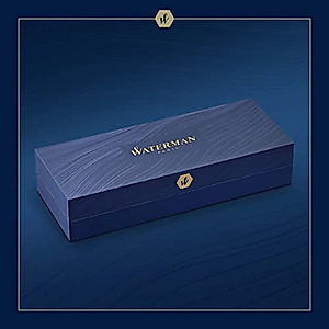 Waterman Hémisphère Rollerball Pen | Metal & Blue Lacquer | Chiselled Cap | Black Ink | Gift Box