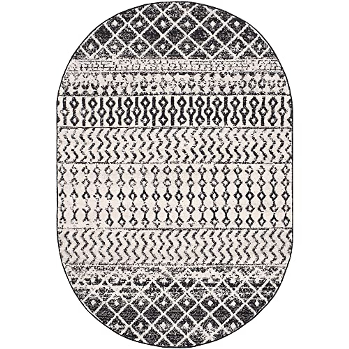 Artistic Weavers Chester Boho Moroccan Area Rug,4' x 6' Oval,Black