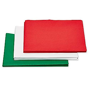 American Greetings Bulk Tissue Paper Pack (Red, Green, and White) for Birthdays, Weddings, Bridal Showers, Baby Showers and All Occasions (125-Sheets)