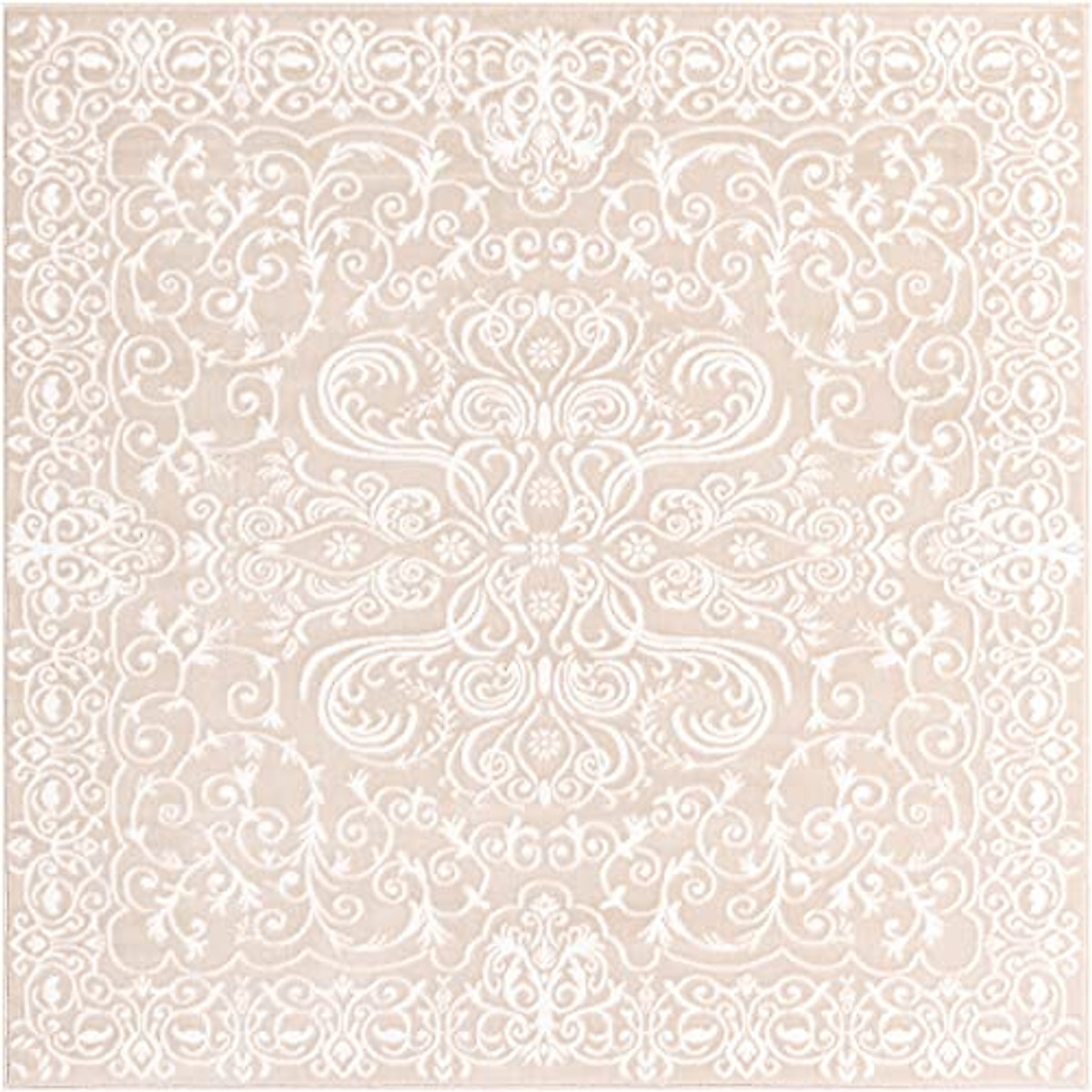 Unique Loom Rushmore Collection Area Rug - Adams (6' Square, Beige/Ivory)
