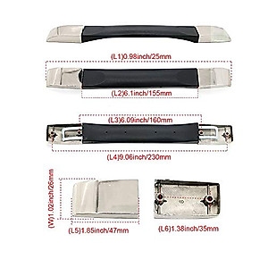 BQLZR Suitcase Handle Replace Parts Luggage Hand Holder Flexible 6.1inch Length Carry Handle Grip,Inner Hole Distance:16cm(6.29 inches),Outer Hole Distance:23cm(9.05 inches)(Watch Video First)