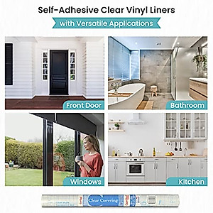 Con-Tact Brand Creative Clear Covering, Versatile and Self-Adhesive Shelf Liner, Semi-Transparent Privacy Film, Protective Clear Vinyl, 18'' x 20', Clear Matte