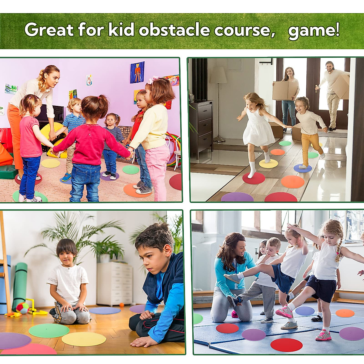 WUSHUANG 10 Inch Poly Vinyl Spot Markers- Non Slip Rubber Agility Markers Flat Field Cones Floor Dots-for Exercise Drills, Sports, Games, Speed Agility Training -10 Pcs