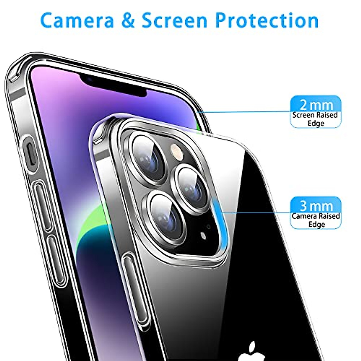 JJGoo Compatible with iPhone 14 Pro Case, Clear Soft Shockproof Protective Slim Thin Bumper Cover Transparent Phone Case