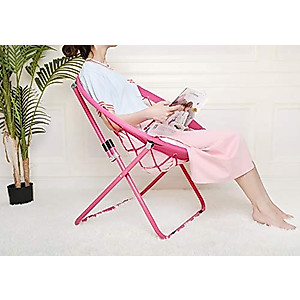 Camp Field Camping and Room Bungee Folding Dish Chair for Room Garden and Outdoor (Pink)