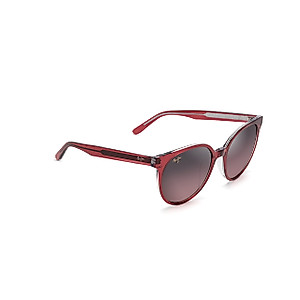 Maui Jim Women's Mehana Polarized Cat Eye Sunglasses, Raspberry w/ Crystal Interior/Maui Rose®, Medium