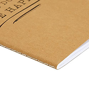 12 Pack A6 Kraft Paper Notebooks, Happy Journal for Kids, Teens, and Girls, 80 Lined Pages (4 x 5.75 In)