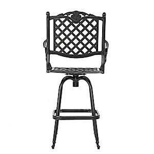 Christopher Knight Home Avon Outdoor Cast Aluminum Bar Stools, 2-Pcs Set, Shiny Copper