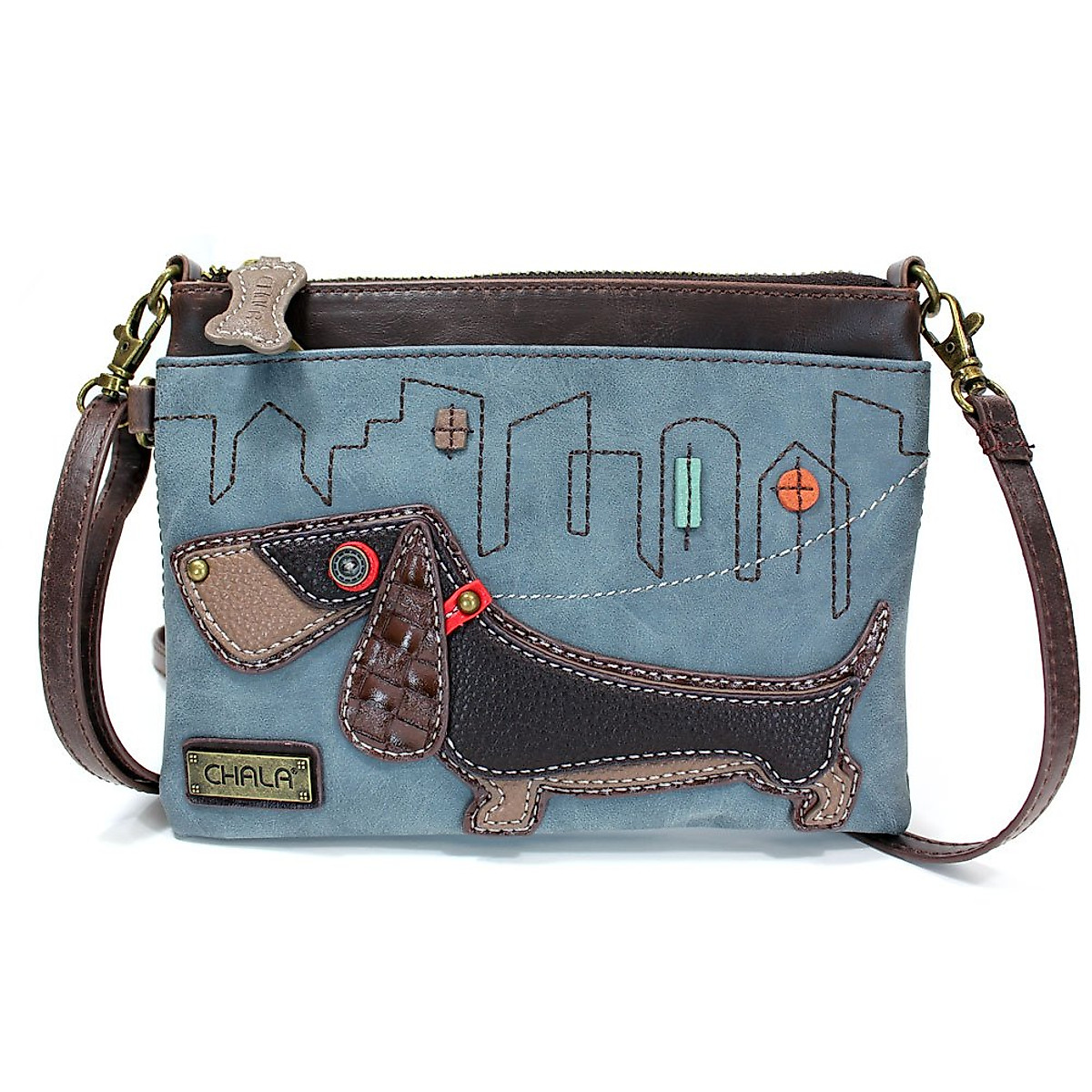 Chala Small Crossbody Phone Purse with 2 Adjustable Strap (Weiner Blue)