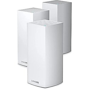 Linksys MX12600 Velop Intelligent Mesh WiFi 6 System: AX4200, Tri-Band Wireless Network for Full-Speed Home Coverage, 8,100 sq ft (White, 3-Pack)
