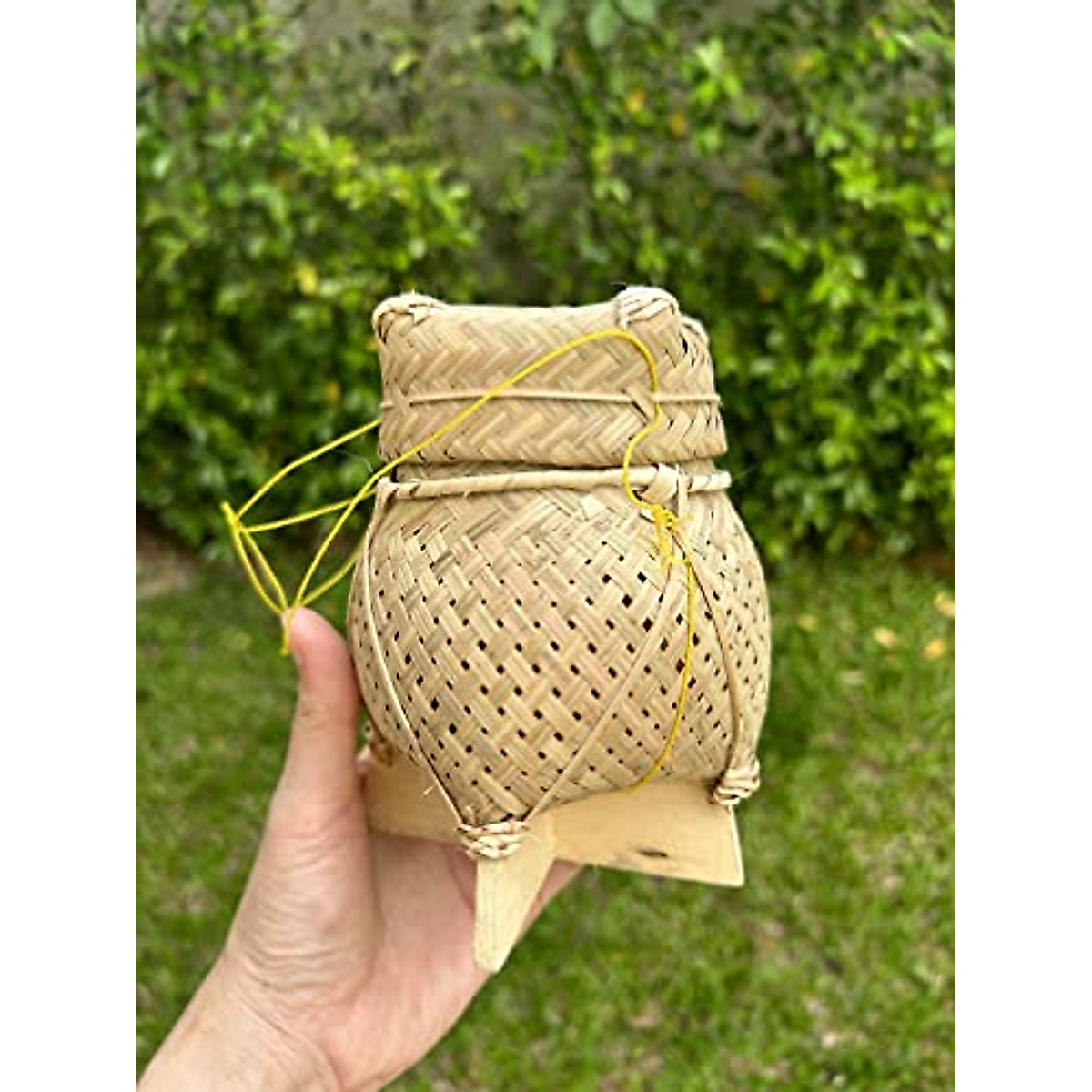 Small Bamboo Sticky Rice Box Storage Basket Container Multi-Purpose
