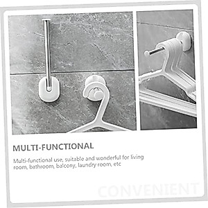 Alipis 2pcs Swing White Rack Drying Home Clothes Saving Holder Hangers Wall Adhesive Household Steel Room Folding Foldable Bathroom Stacker Hanger Telescopic Punch-Free Arm Organizer