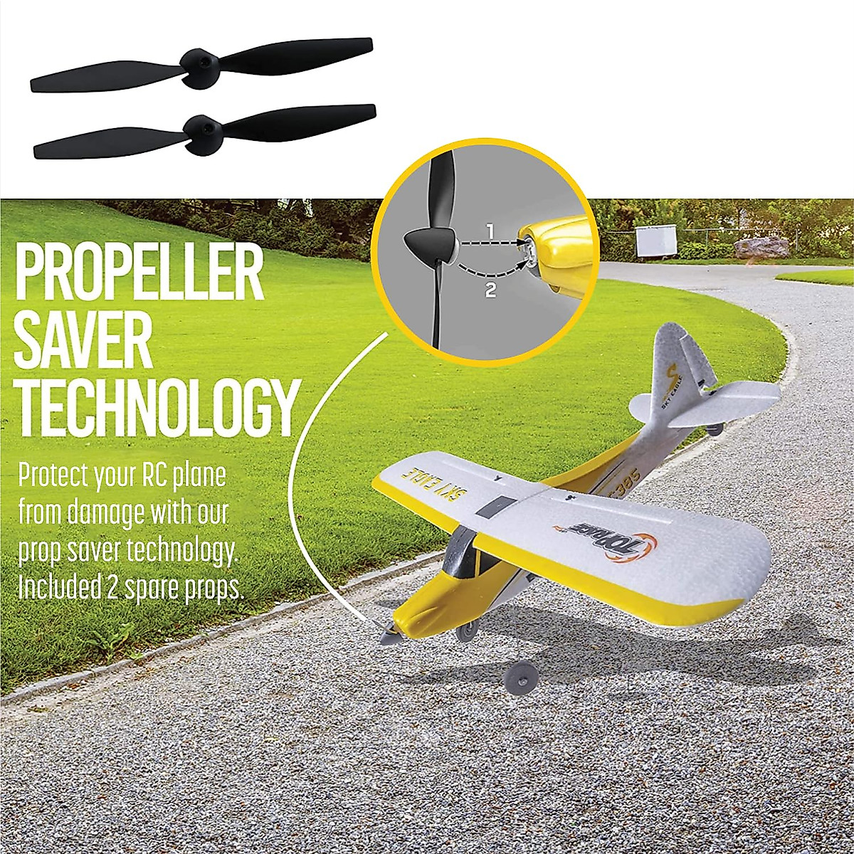 Top Race RC Plane 4 Channel Ready to Fly Planes for Adults, Stunt Flying Upside Down, 6-axis Gyro Stabilizer Ready & Easy to Fly, Amazing Present Toy for Advanced Kids and Adults TR-C385