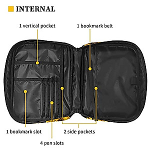 SCRAWLGOD American Flag Sunflower Cow Print Bible Cover Carrying Book Case for Women Girls Bible Bag Bible Protective with Handle and Zippered Pocket