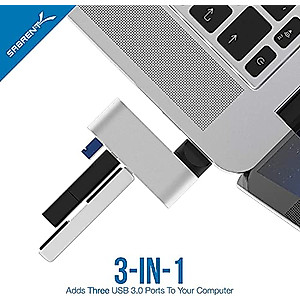 SABRENT Premium 3 Port Aluminum Mini USB 3.0 Hub [90°/180° Degree Rotatable] (HB-R3MC)