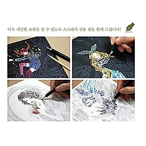 Wisdom garden Stylejosun My Fairy Tale in Scratch Book Classic Fairy Tale 12 with Beautiful Pictures Healing Art for Adults