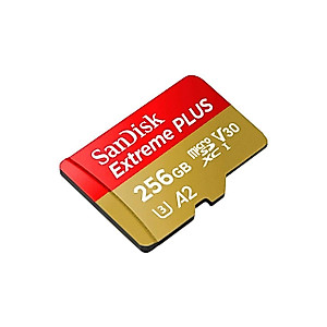 SanDisk Extreme Plus 256GB microSDXC Card with Adapter UHS-I, U3, A2, V30 - SDSQXBZ-256G-ANCMA