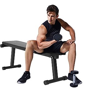 MiaoC Sit Up Bench, Capacity Weight Bench, Flat Dumbbell Bench Workout Weightlifting Gym for Indoor Sports Activities(US in Stock)