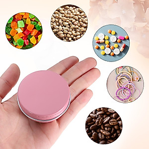 uxcell 1 Oz Tin Cans, 20 Pcs Aluminum Round Tins, Travel Sized Small Metal Tins Cosmetic Sample Containers with Screw Lid for Lotion Bars Beard Balms Candles, Pink
