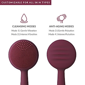 PMD Clean - Smart Facial Cleansing Device with Silicone Brush & Anti-Aging Massager - Waterproof - SonicGlow Vibration Technology - Clear Pores and Blackheads - Lift, Firm, and Tone Skin