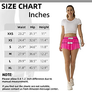 Flowy Athletic Shorts for Women Running Tennis Butterfly Shorts Girls 2-in-1 Double Layer Quick-Drying Comfy Shorts (X-Small, Hot-Pink)