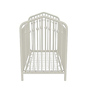 Novogratz Bushwick Metal Crib with Adjustable Mattress Height, Off White