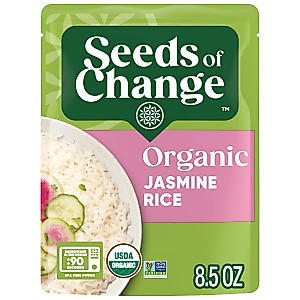 SEEDS OF CHANGE Organic Aromatic Jasmine Rice, Microwaveable Ready to Heat. 8.5 Ounces (Pack of 12)