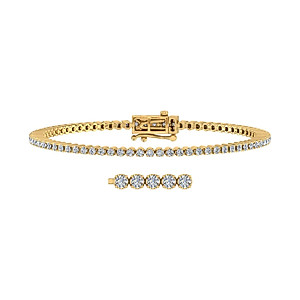 2 Carat Diamond Tennis Bracelet in 14K Yellow Gold (6.85 Inch)