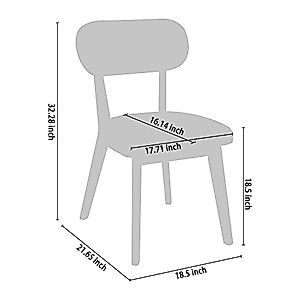 CangLong Mid Century Modern Velvet upholstered Dining Chairs with Wood legsWood, Dining Chairs, Set of 2, Pink