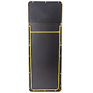 Square Rounded Corners Full Length Mirror Floor Mirror, Bedroom Mirror ，Dressing Mirror with Gold Aluminum Alloy Frame，65" x 22"