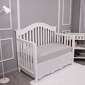 Belsden 3 Pack Soft Waterproof Crib Sheets, Wipeable Machine Washable Crib and Toddler Mattress Pad Cover, Fitted Microfiber Baby Sheets Set, 28’’x 52’’, Light Grey & Dark Grey & Apricot