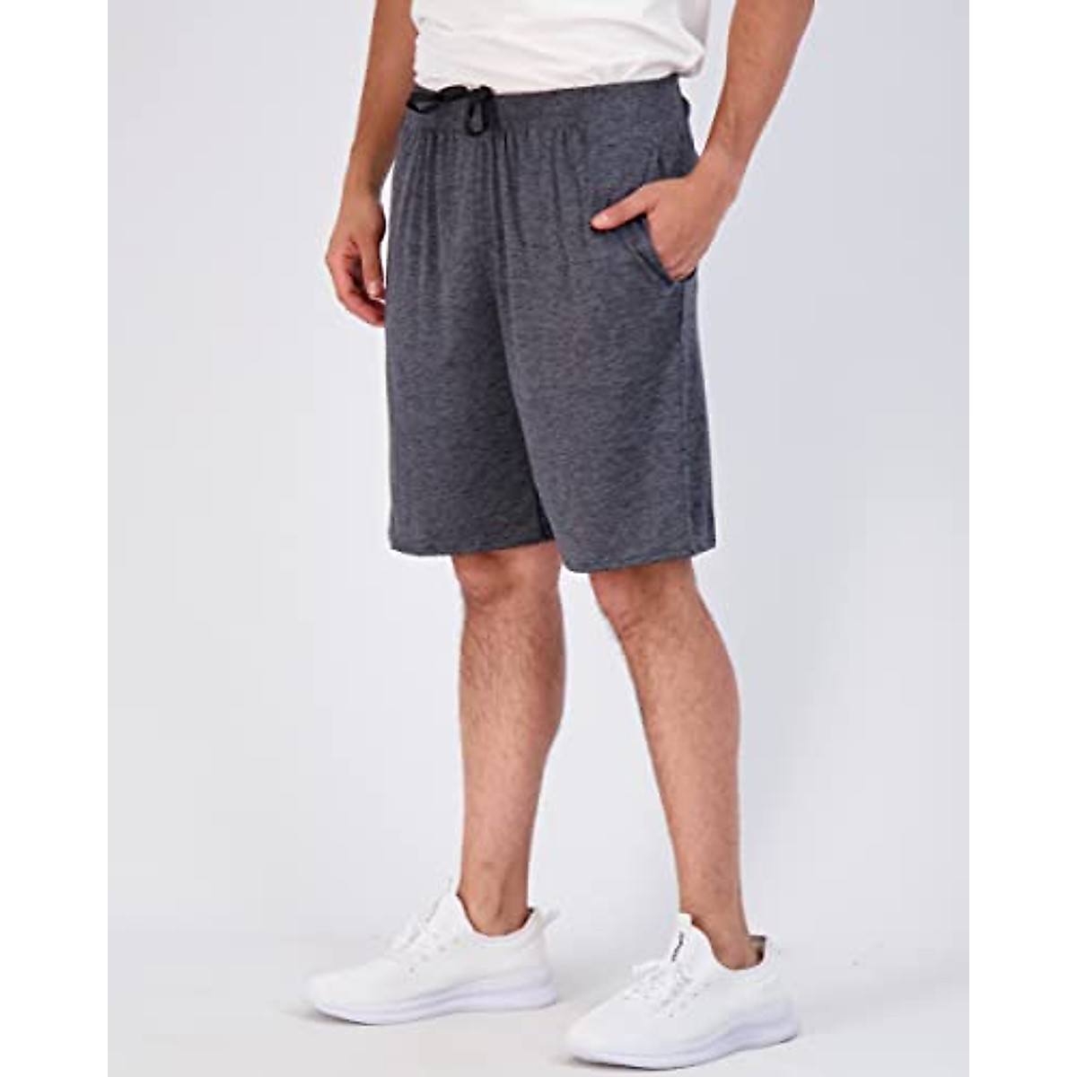 Real Essentials Mens Dry Fit Shorts Dri Active Wear Short Men Athletic Performance Basketball 9 Inch Inseam Sweat Tennis Soccer Running Essentials Gym Casual Workout Sports, Set 5, L, Pack of 5