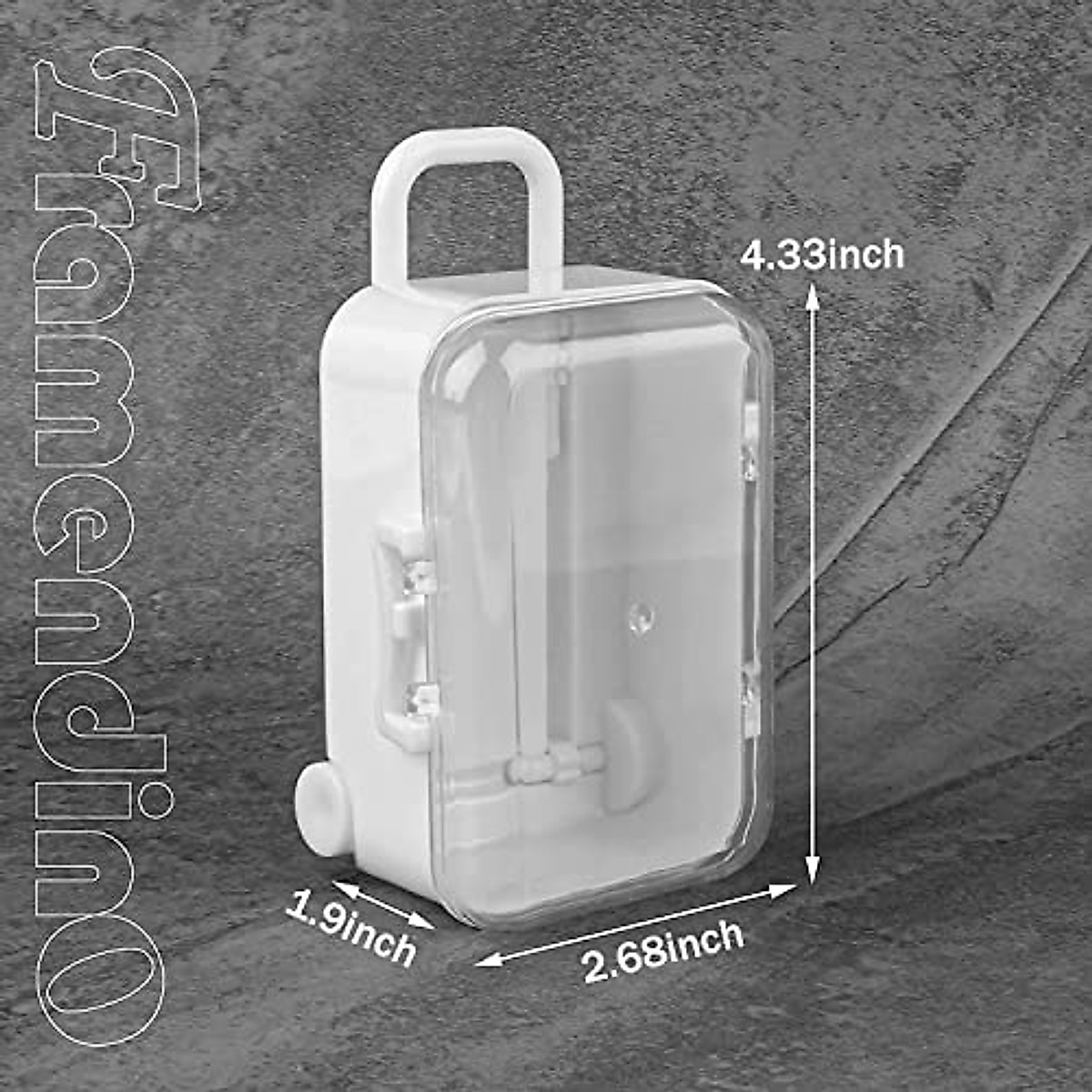 Framendino, 4 Pack Mini Plastic Travel Hard Suitcase Box Reception Candy Case for Wedding Decoration Large