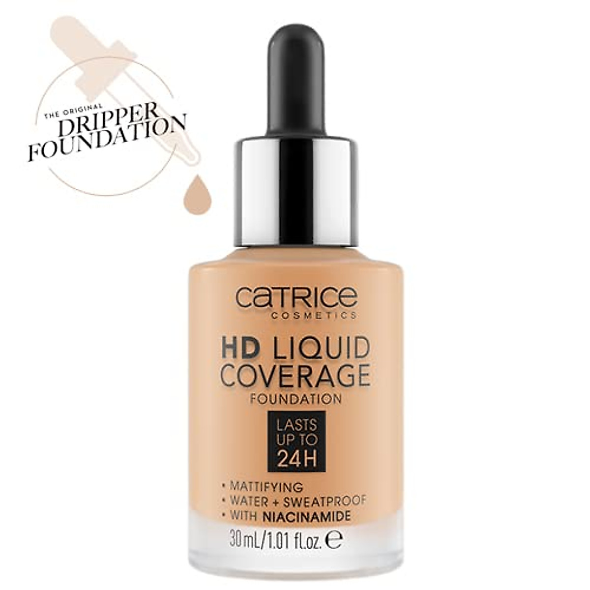 Catrice | HD Liquid Coverage Foundation | High & Natural Coverage | Vegan & Cruelty Free (034 | Medium Beige)