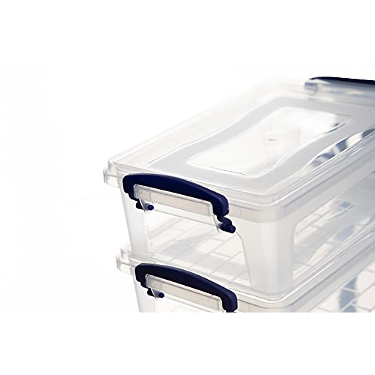 Superio 22 Qt Clear Plastic Storage Bins with Lids and Latches, Organizing Containers, Stackable Plastic Tote for Household, Garage, School, and Office, 2 Pack