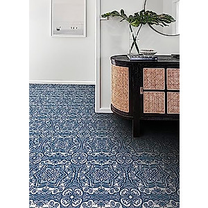 FloorPops 12-in by 12-in Blue Erina Peel & Stick Floor Tiles