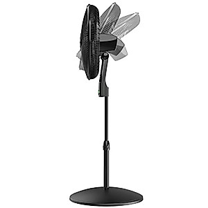 Lasko Oscillating 18-inch EcoQuiet DC Motor 12-Speed Pedestal Fan with Remote Control, Black, S18708, Large