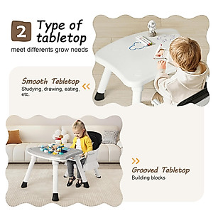 Cowiewie 8 in 1 Baby High Chair Growing with Baby High Chairs for Babies and Toddlers Chair Set Building Block Table Highchair with Safety Harness, Removable Tray (White & Black)